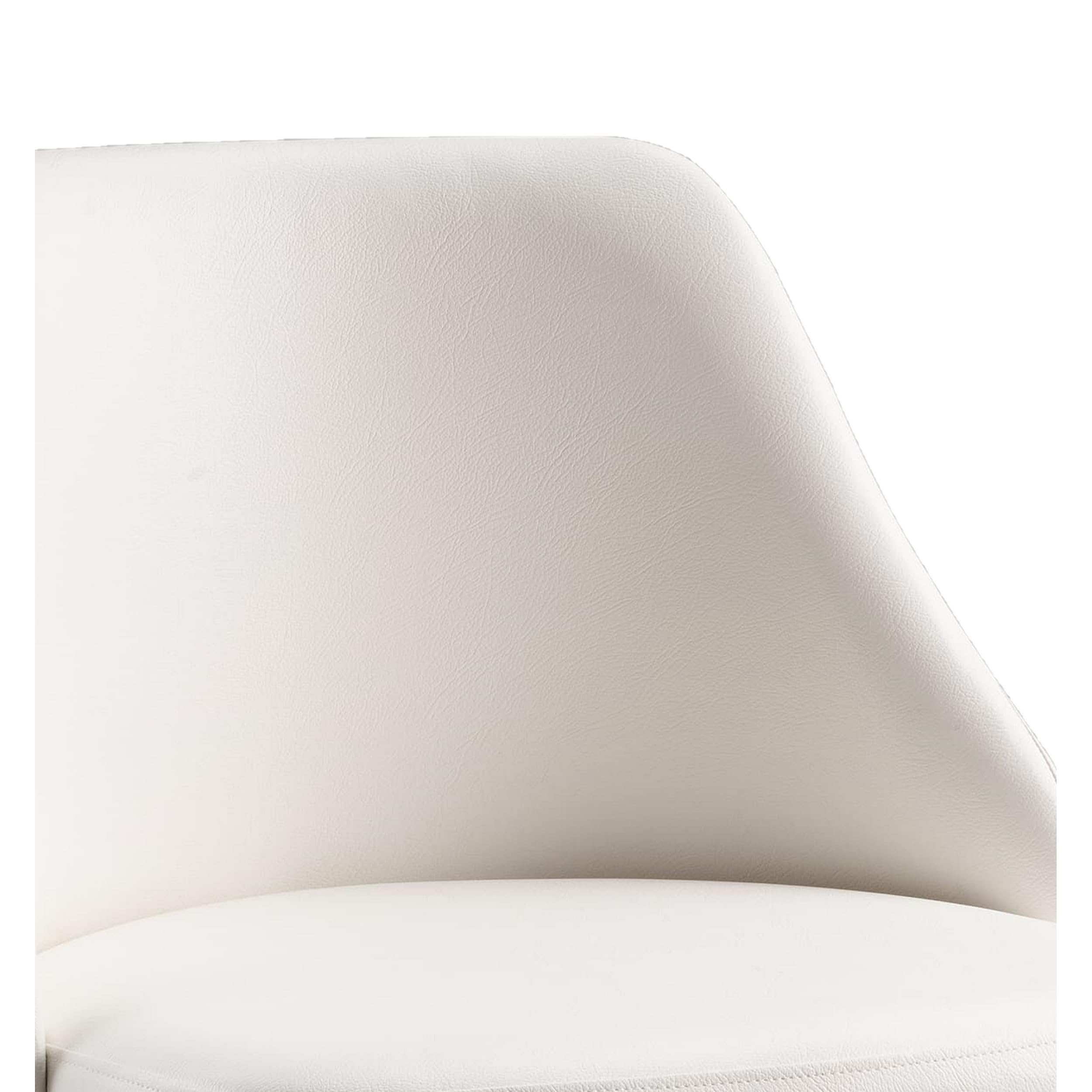 Benjara BM304672 22 in. Yim Adjustable Swivel Office Chair with Faux Leather Gold Metal & White