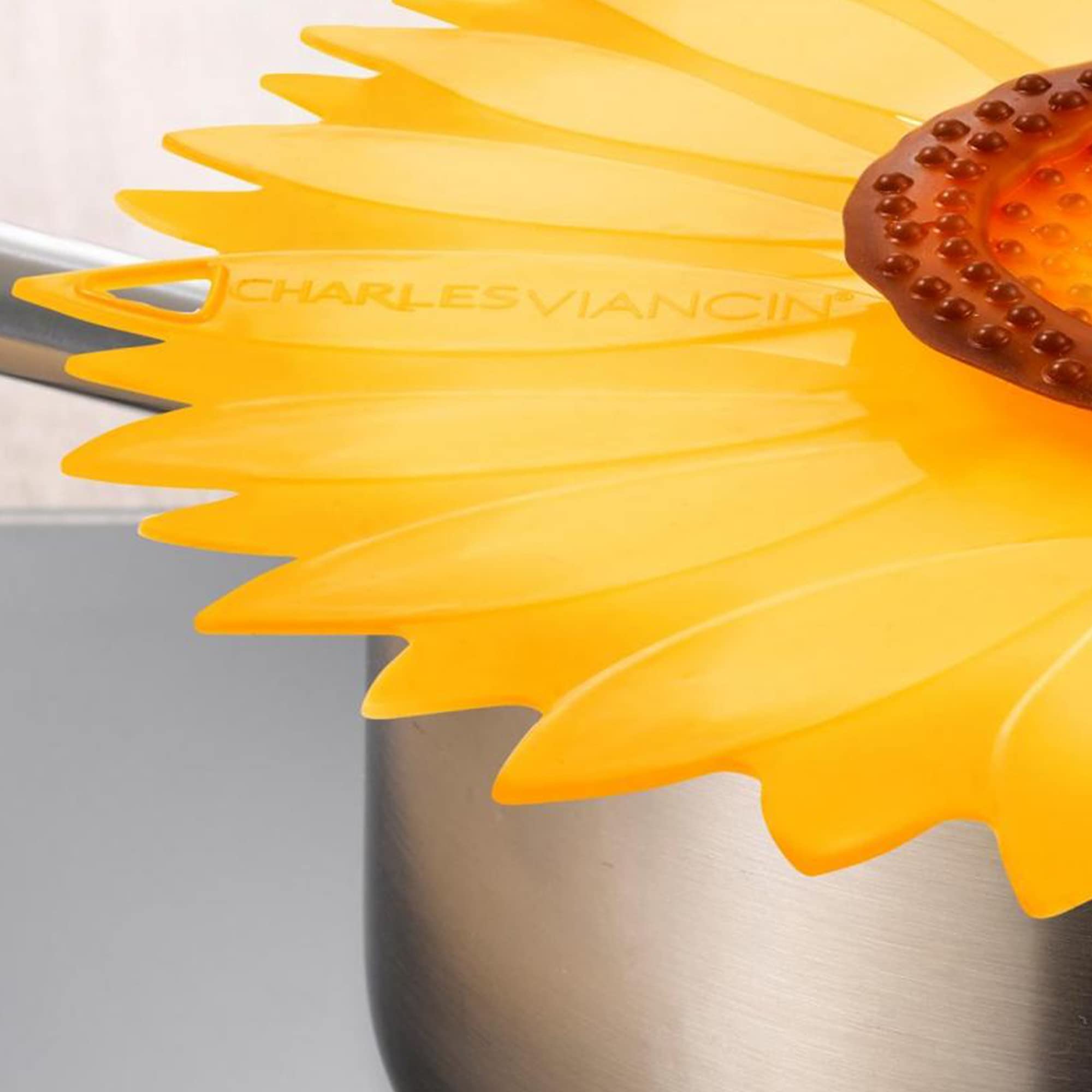 Charles Viancin - Sunflower Lid Gift-Box - Set of 4 Silicone Lids for Food Storage and Cooking - 11''/28cm + 9''/23cm + 6''/15cm + 4''/10cm - Airtight Seal on Any Smooth Rim Surface