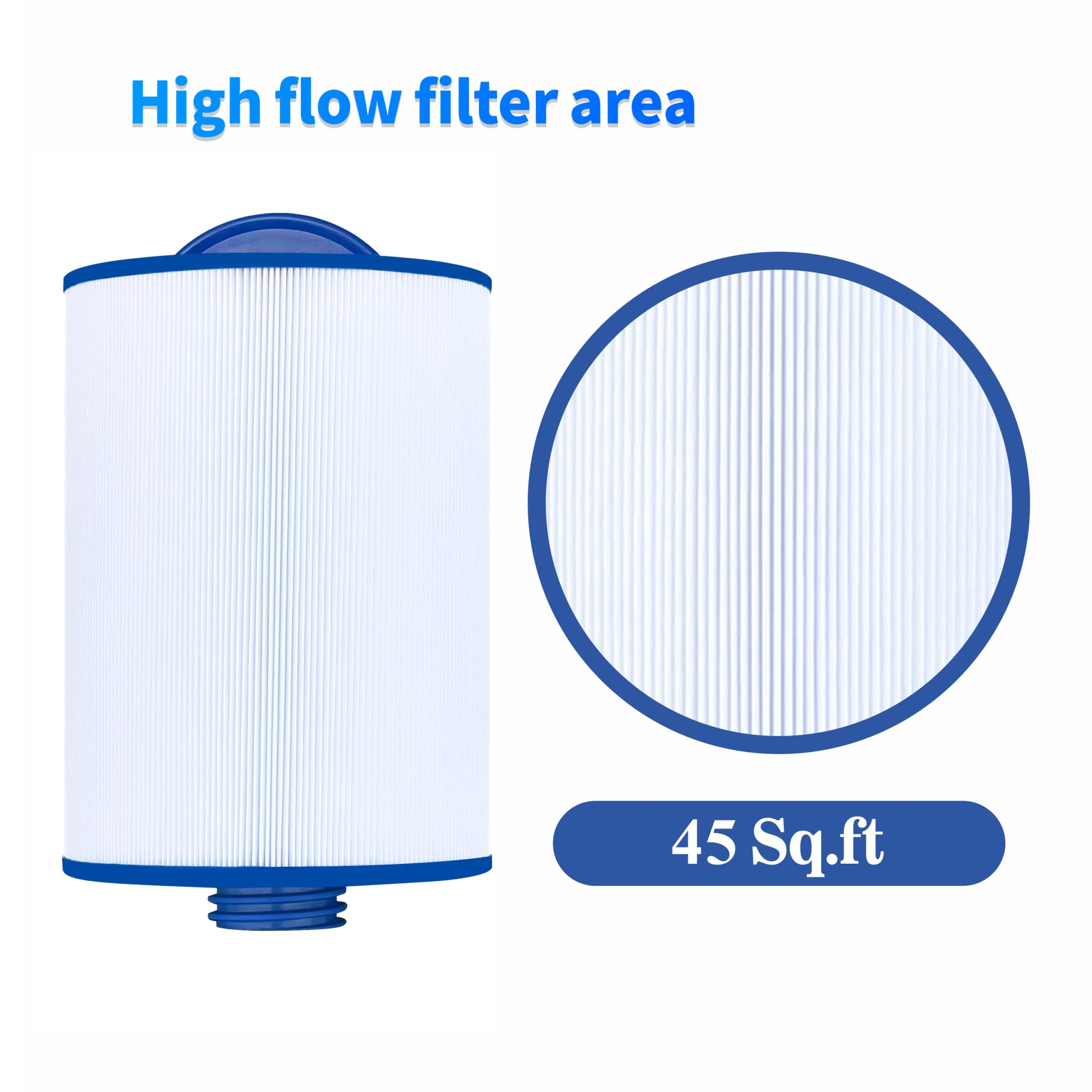 Cryspool Coarse-Thread Spa Filter Compatible with 6CH-940, PWW50P3 (NOT PWW50P4), FC-0359, Waterway Vita Aber,Viking Spa Hot Tub Filter, 45 Sq.Ft,2 Pack