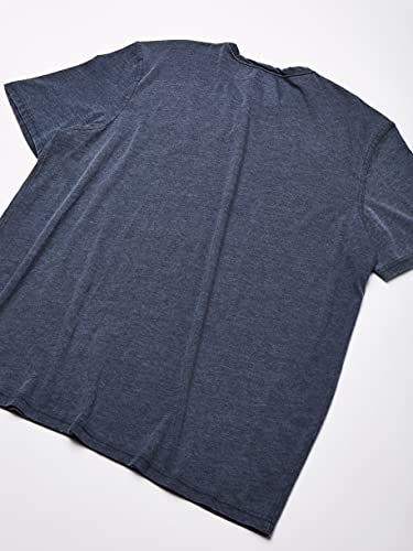 Lucky Brand Men's Venice Burnout Notch Neck Tee Shirt, American Navy, Medium