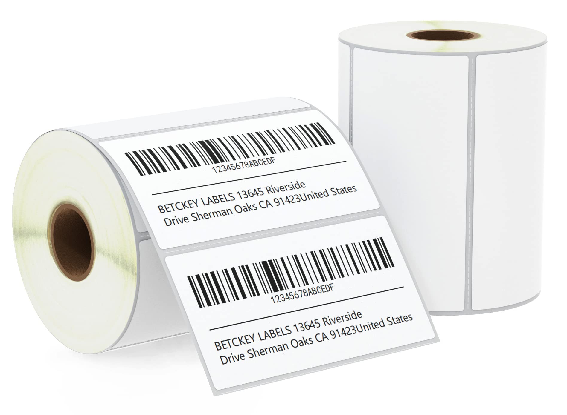 BETCKEY - 4" x 2" (102 mm x 51 mm) Barcode Shipping & Multipurpose Labels Compatible with Zebra & Rollo Label Printer,Premium Adhesive & Perforated [16 Rolls, 12000 Labels]