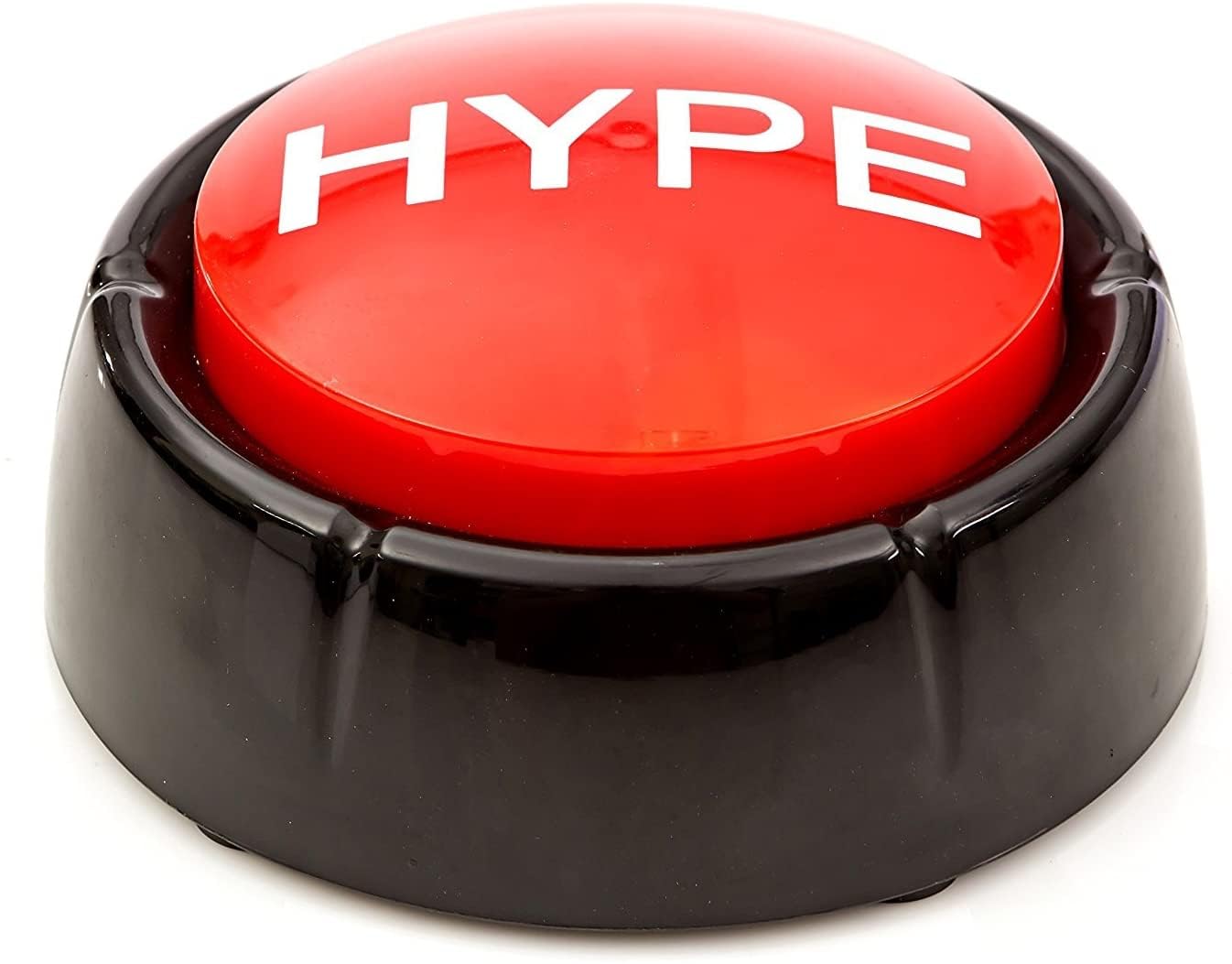 Hype Button | Hip Hop Air Horn Sound Effect Button (Batteries Included) Stocking Stuffer Back to School Classroom Teacher Office Desk Sales Marketing Gag Nut Funny Toy Class