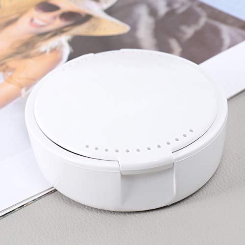 FALOME 2pcs Denture Case Denture Bath Box Denture Retainer Container False Teeth Storage Box with Mirror