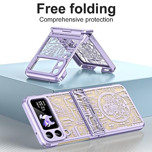 phone case Slim Case Compatible with Samsung Galaxy Z Flip 3 with Hinge+Camera Lens Protector,Thin Hard PC Case Fashion Protective Case for Galaxy Z Flip 3 Rugged Electroplating Cover phone cover ( Co