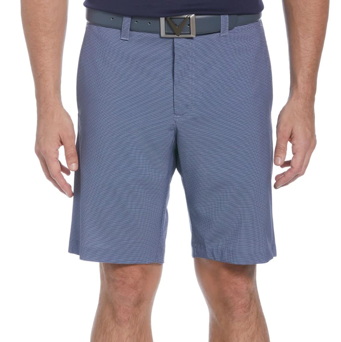 Callaway Men's Active Waistband Short with Media Pocket | Opti-DRI | Flat Front | 9" Classic Fit - Blue Horizon, 32W