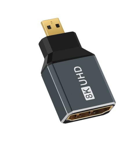 Twozoh 8K Micro HDMI Adapter (2-Pack), 2.1 Micro HDMI Male to Standard HDMI Female Adapter Convertor Support 8K@60Hz, 4K@144Hz, 2K@240Hz