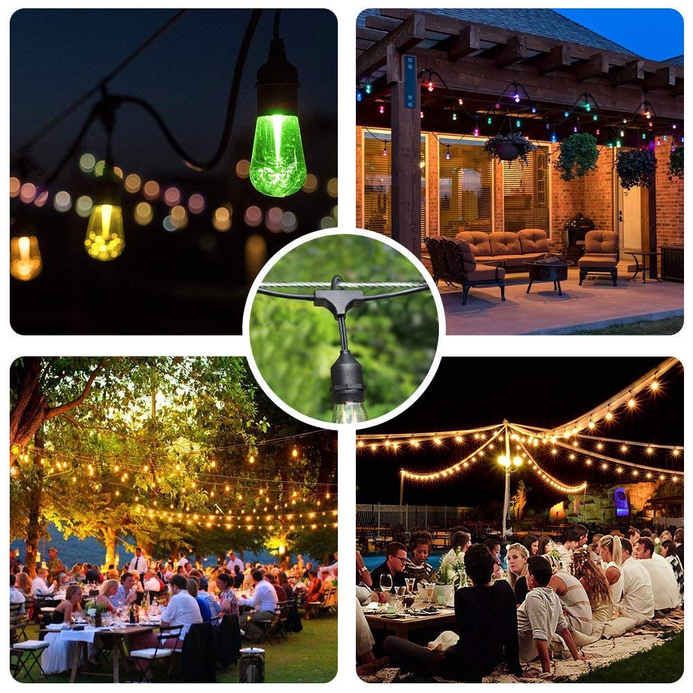 Litcher Globe String Light Suspension Kit, Outdoor Light Guide Wire, Vinyl Coated Stainless Steel Steel Cable,Include 150fts Transparent PVC and 304 Stainless Steel Wire Cable, Turnbuckle and Hooks