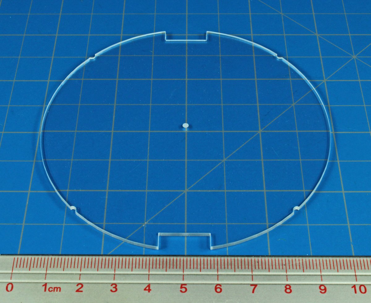 LITKO 100mm Circular | Round Notched Tank Base | Compatible with Star Wars: Legion | Clear | (3mm Clear Thick Acrylic)