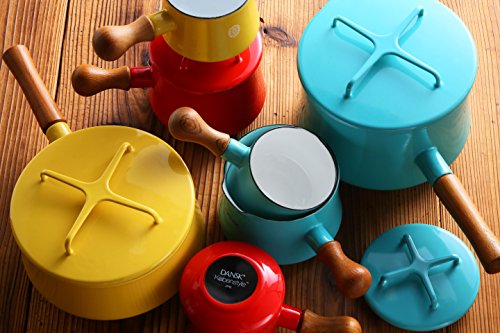 DANSK 833297 Koben Style Double Handed Pot, 7.1 inches (18 cm), 2.2 L., Induction Compatible, Turquoise/Teal, Oven Safe, Enameled