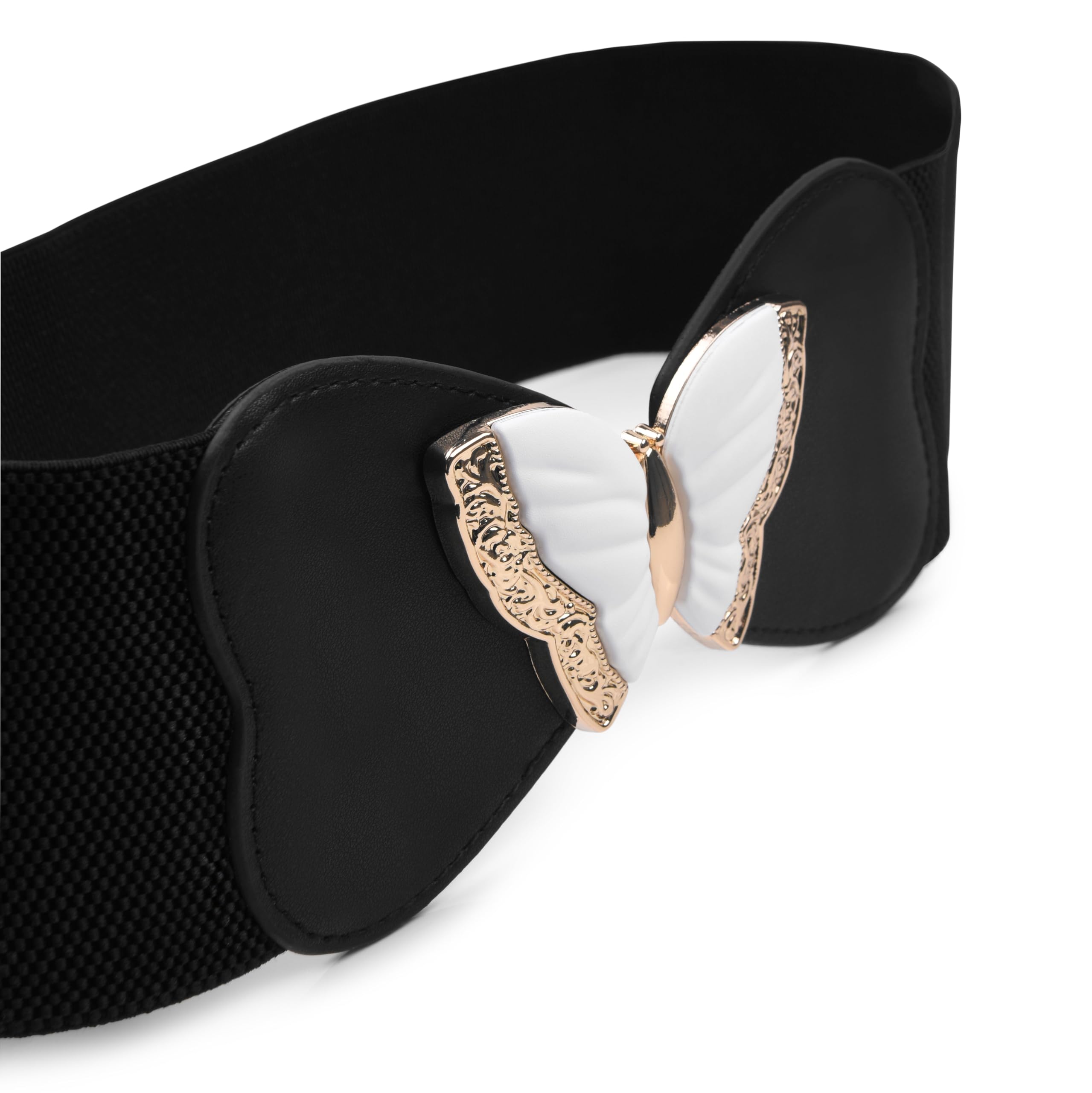 BlackButterfly 3 Inch Elastic Butterfly Waist Belt (Black, US 10-12)
