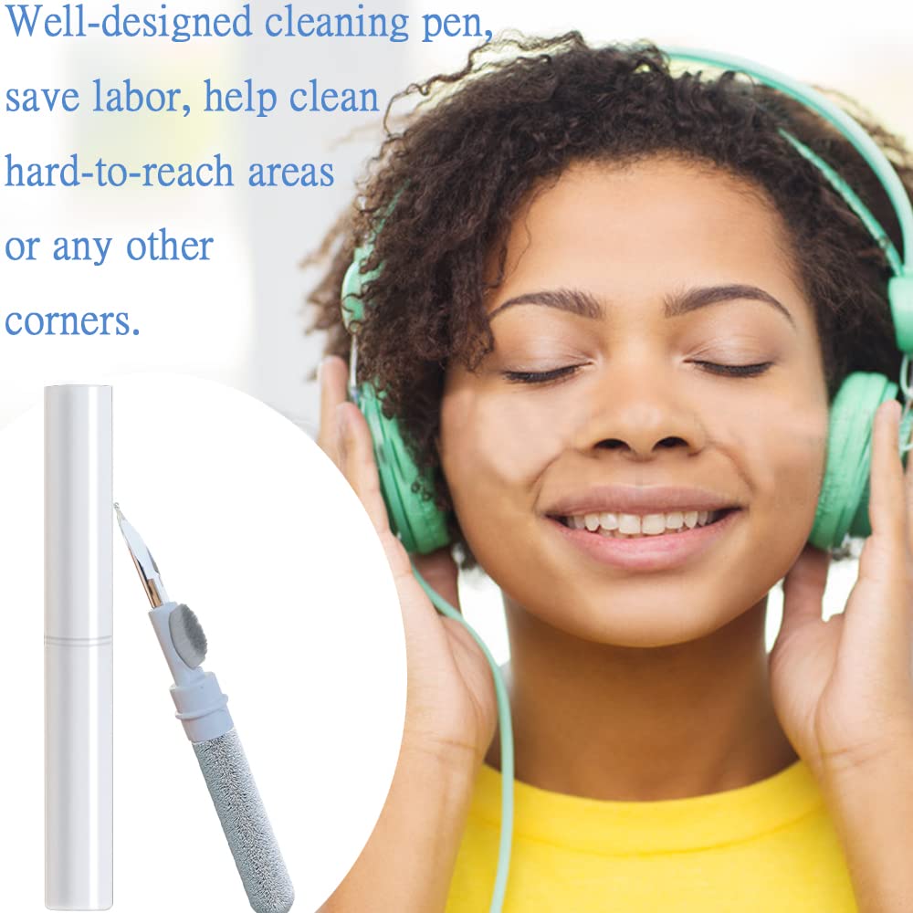 Bluetooth Earbuds Cleaning Pen, Earbuds Cleaning Kit in-Ear Headphones Cleaning Tool, Dust Removal Soft Brush, Multi Function Cleaning Tools for Bluetooth Earphones Case Airpods Pro 1 2 Huawei Samsung