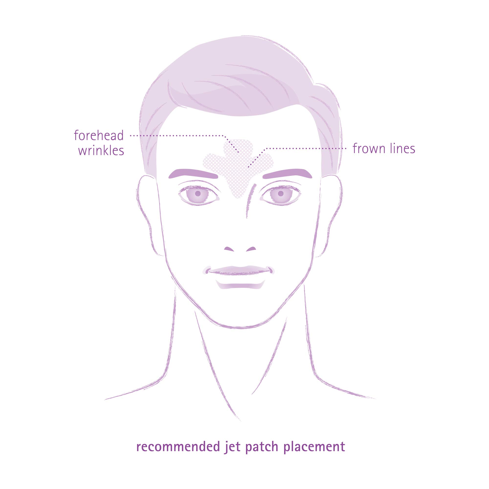 Toute Nuit Facial Wrinkle Patches, Face Tape, Jet, Unisex, Extra Large Frown Lines and Forehead Coverage, 20 Patches