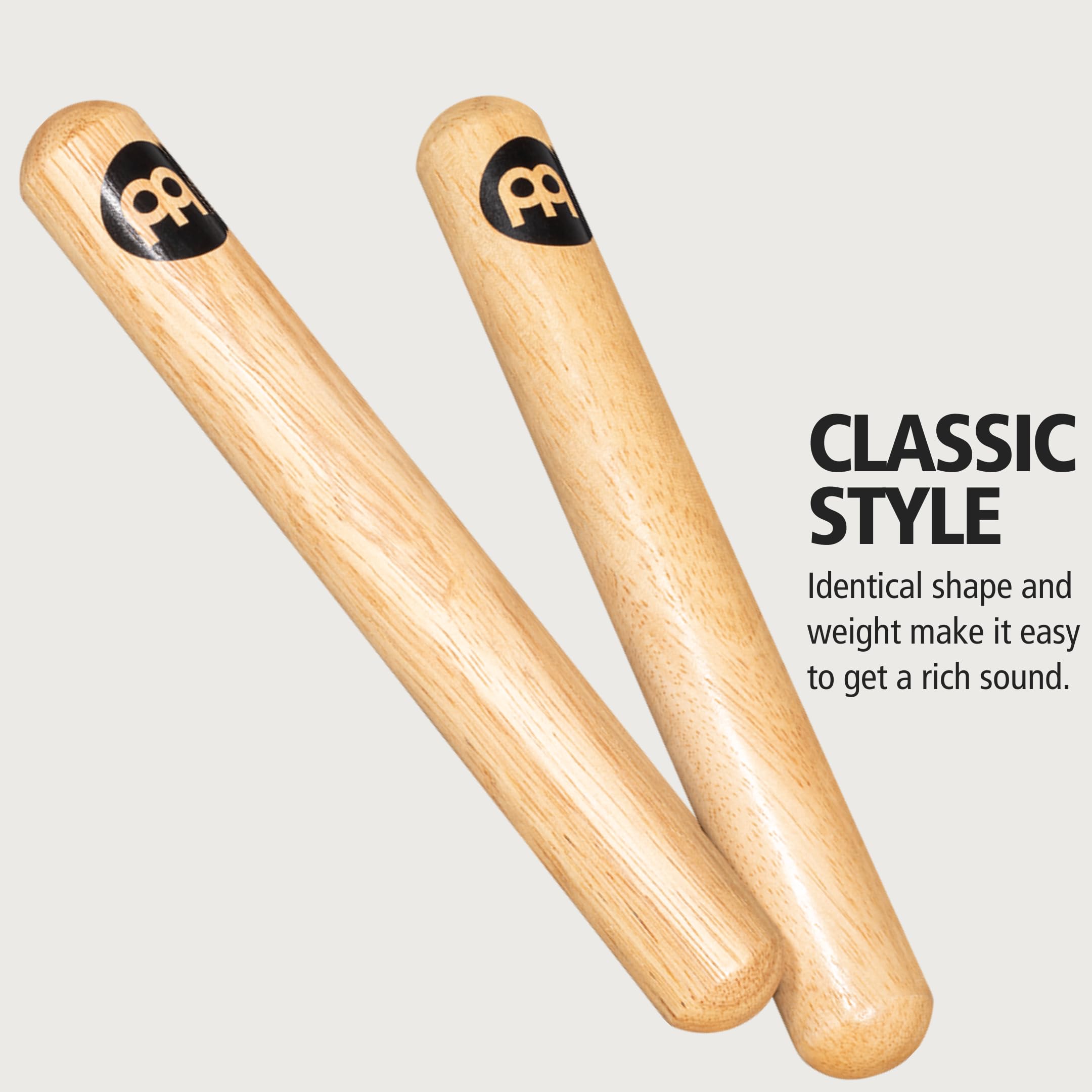 Meinl Percussion Classic Hardwood Claves Musical Instrument Sticks β NOT Made in China β for Live, Studio and Classrooms, 2-Year Warranty (CL1HW)