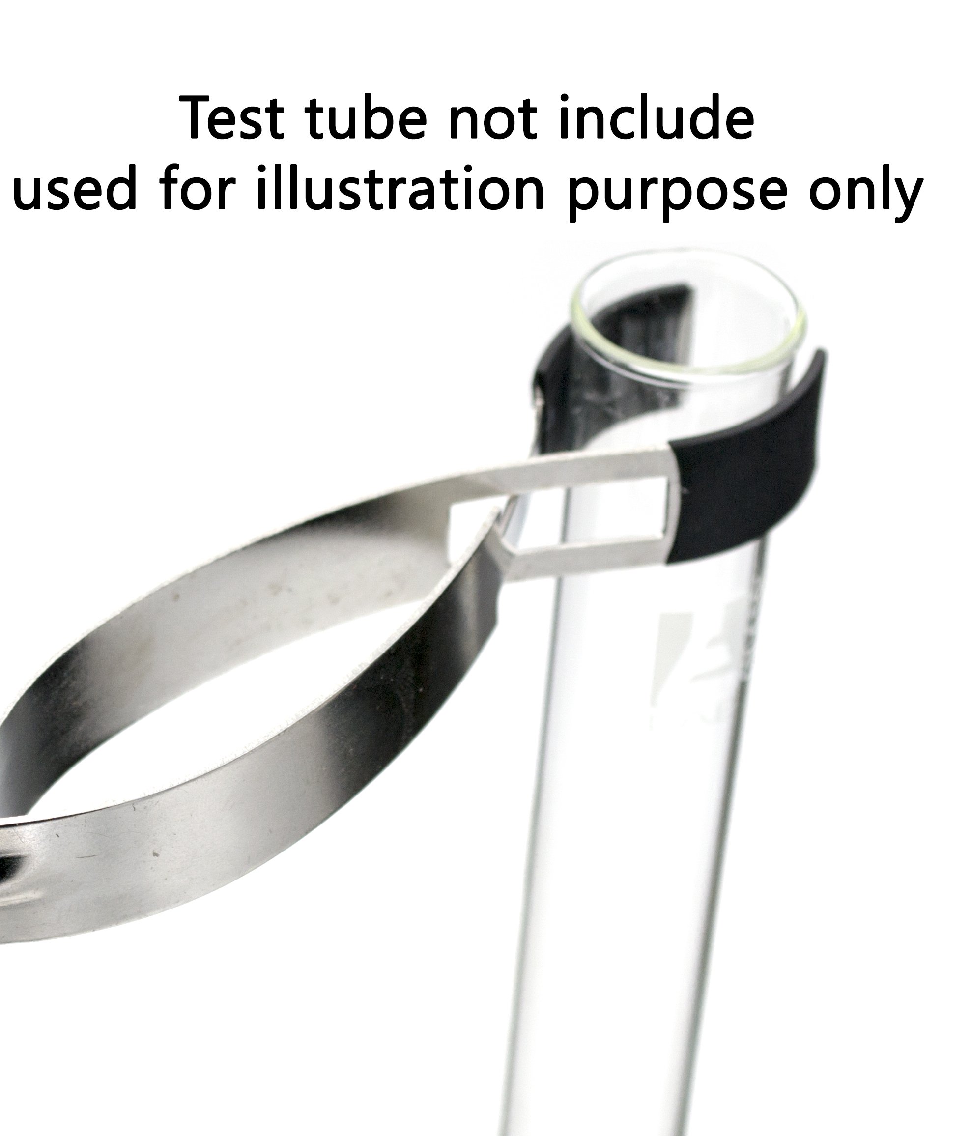 EISCO Economical Stainless Steel Spring Clip Test Tube Holder with Wooden Handle