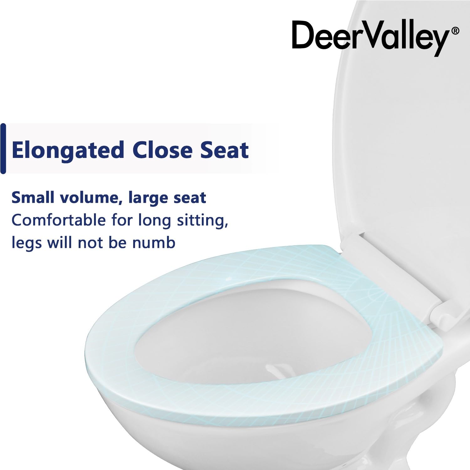 DeerValley DV-2F52531 Dynasty Two-Piece Elongated Toilet 1.28 GPF Siphonic Flush White ADA Comfort Height Bathroom Toilet (Toilet Seat Included)(Water Efficient)