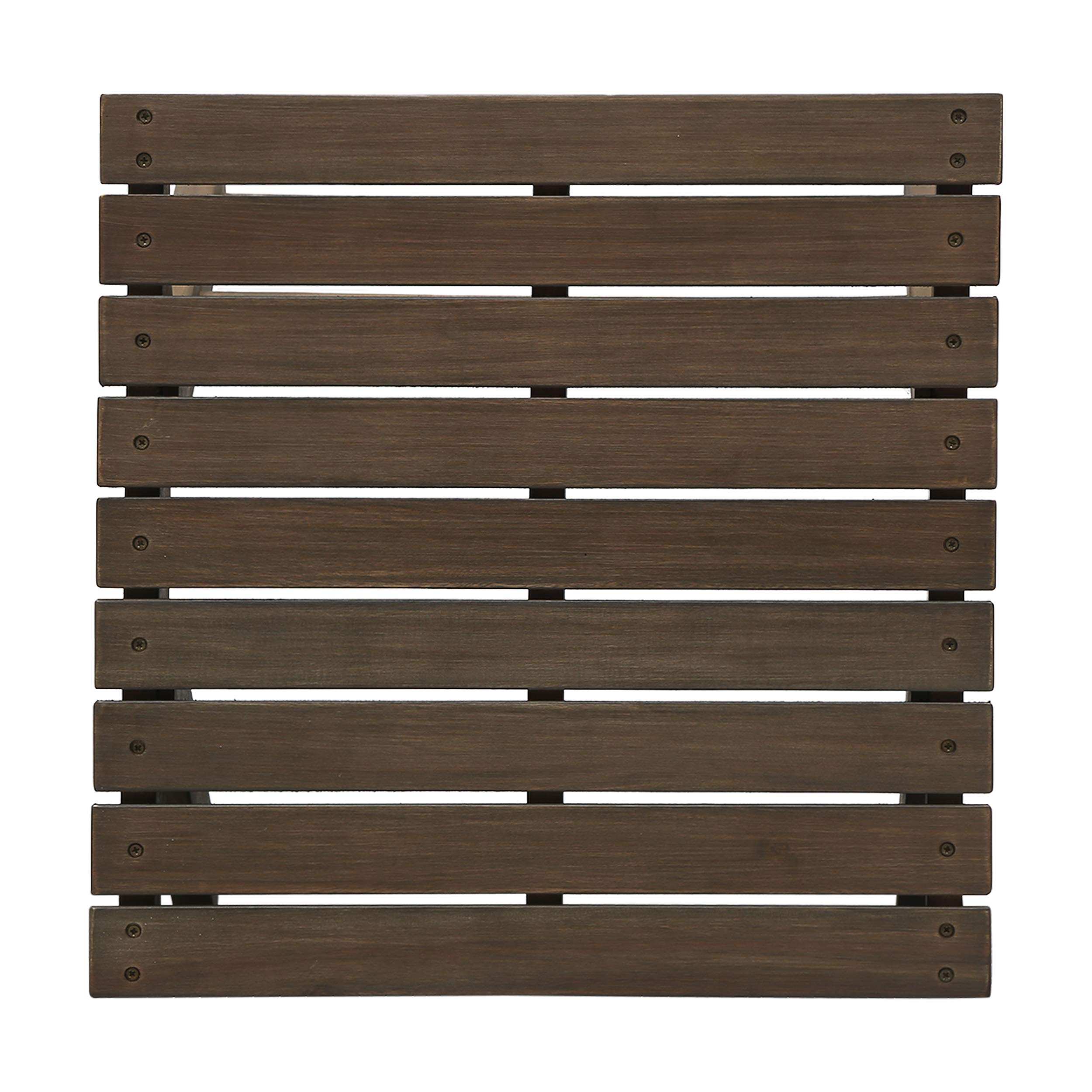 GDFStudio Outdoor Wooden Side Table, Gray Finish