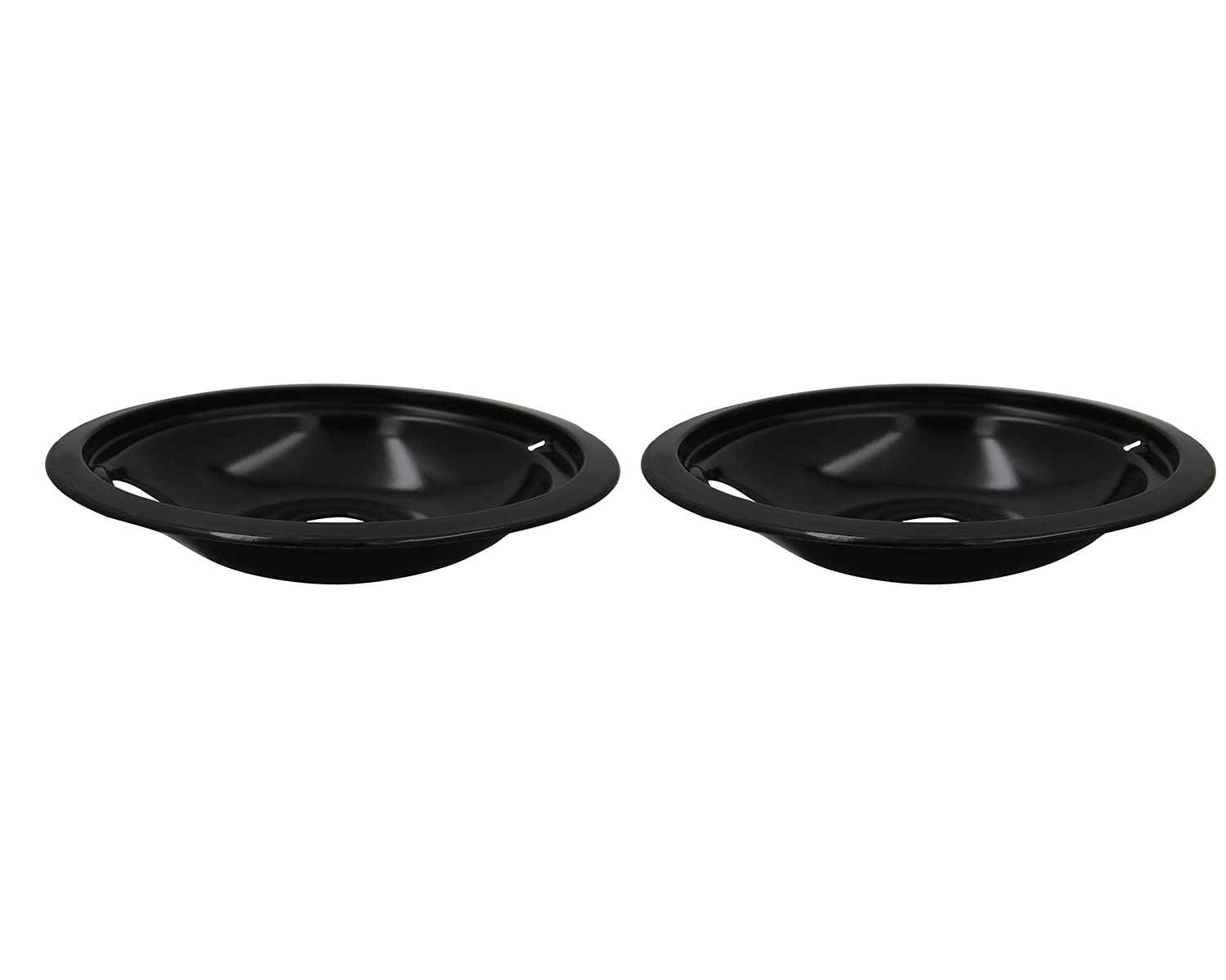 WB31M19 and WB31M20 Range Cooktop Porcelain Drip Pans Replacement Set Compatible with GE Hotpoint Kenmore Range with Locking Slot - Includes 2 6-Inch and 2 8-Inch Pans, 4 Pack, Black