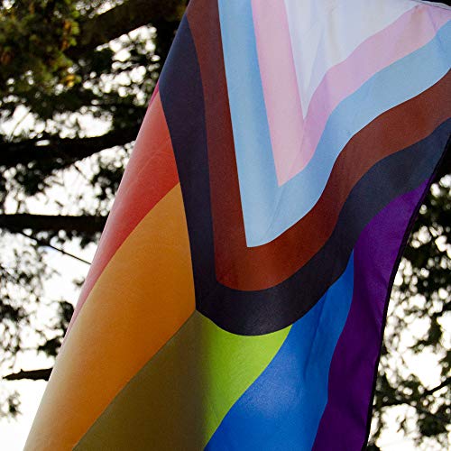 ENMOON Progress Pride Flag Rainbow Vibrant Colors(3βx 5β, Poly,1 Pack) Perfect for Showing Your Pride LGTBQ Community Support