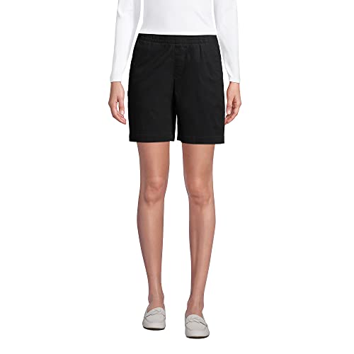 Lands' End Women's Pull On 7IN Chino Shorts Black Regular 16