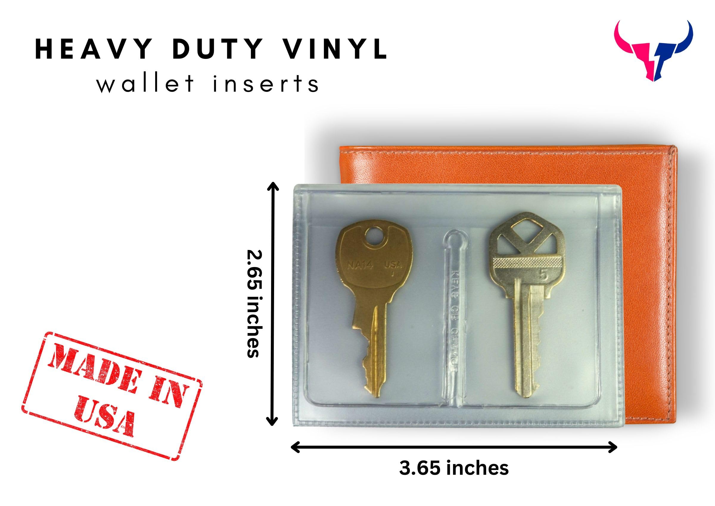 Bullz Heavy Duty Vinyl 6 Pages Insert for Bifold or Trifolds Wallet(Set of 2 )