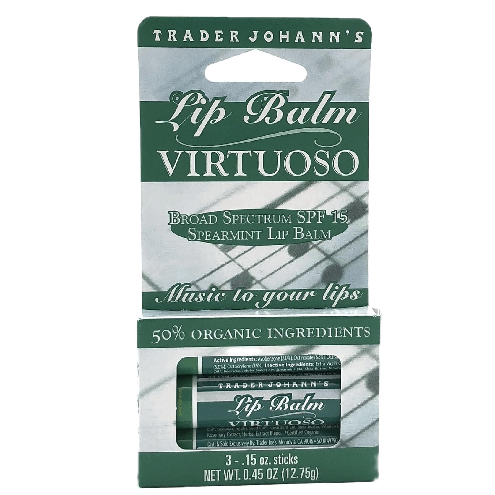 Trader Joe's Virtuoso SPF 15 Spearmint Lip Balm