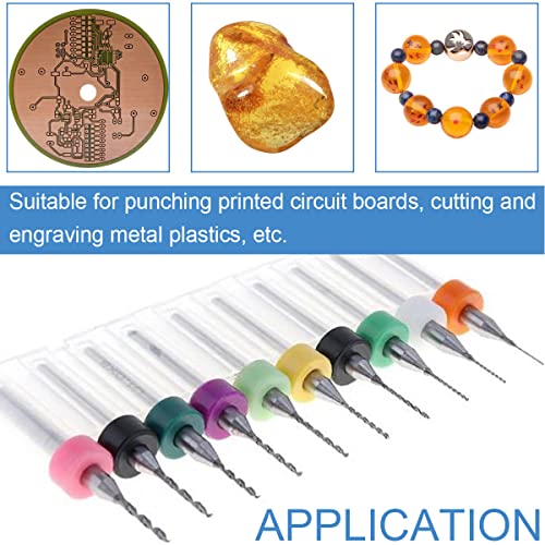 DKARDU PCB Drill Bits 0.1-1.0mm Mini Micro Carbide Spiral Flute Carbide Drill Bits Rotary Engraving Tool for PCB Circuit Board Jewelry CNC Board Power Engraving, 40 PCS