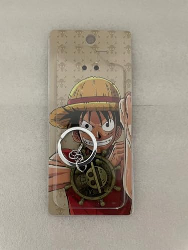 Bkinpid Anime Luffy Keychain One Piece Keychain Pirate Skull Key Chain Rotatable Keyring