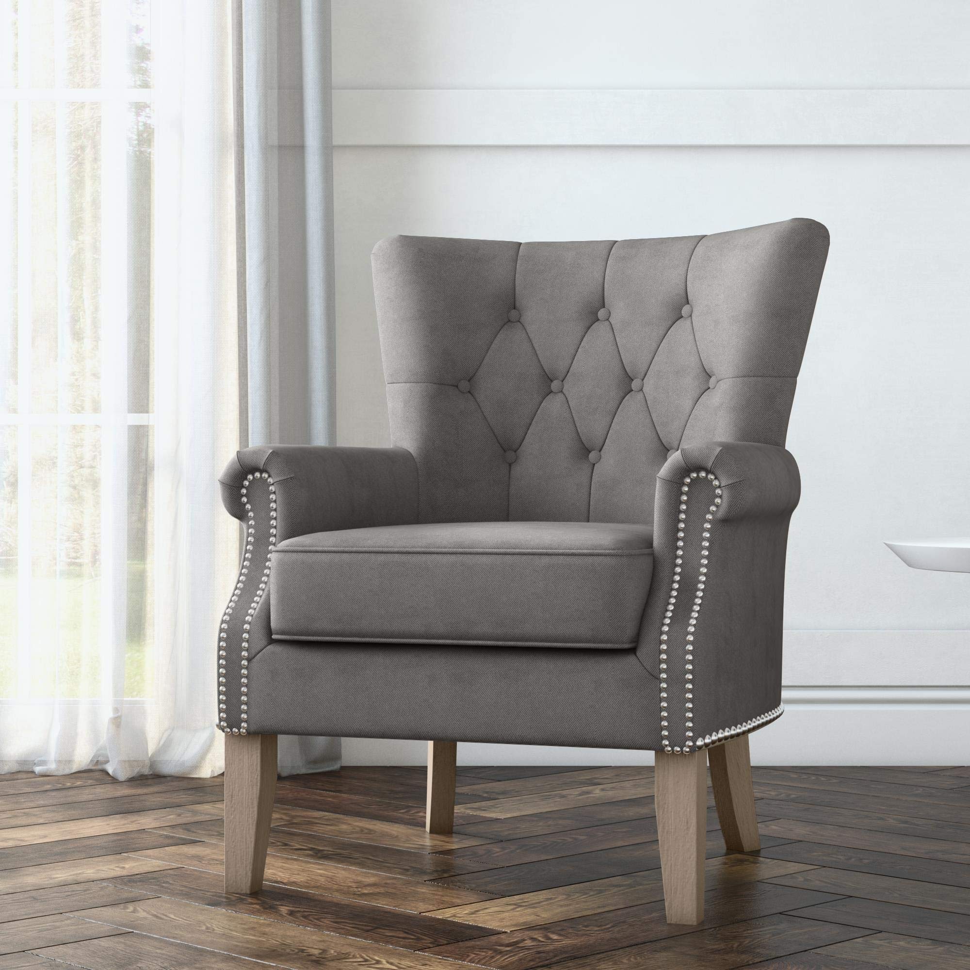 Better Homes & Gardens Accent Chair, Living Room & Home Office (Gray)