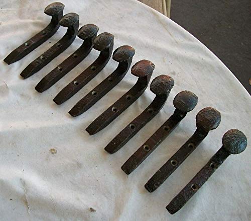 Spikes by Mike 10 REPURPOSED Railroad Spike Coat Hooks Coat Rack Tool Shop Hangers Single Bent