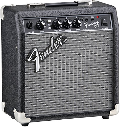 Fender Frontman 10G Guitar Combo Amplifier - Black Bundle with Instrument Cable and Picks