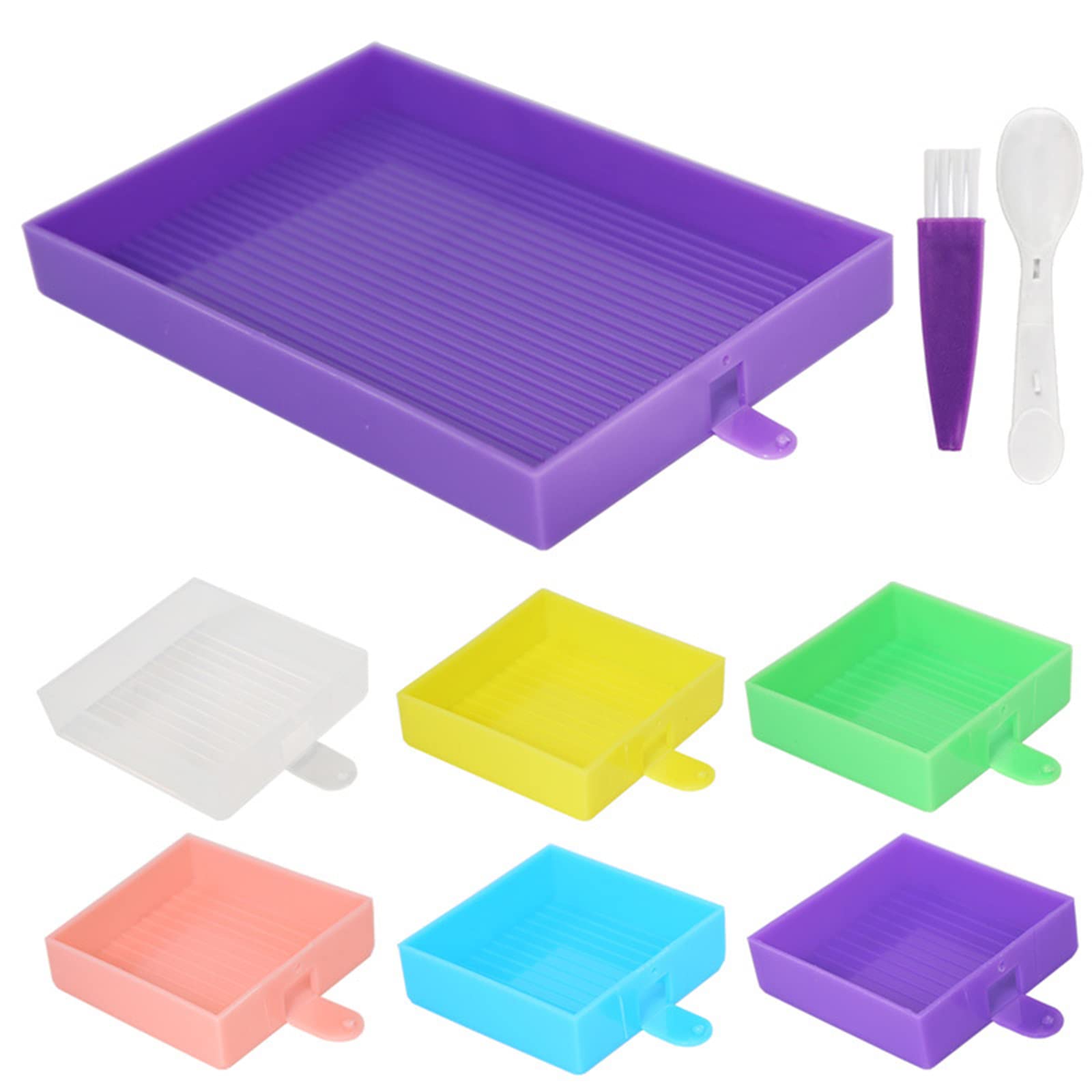 FIYO Art Painting Beads Sorting Storage Containers, Diamond Painting Pen Accessories Diamond Painting Tray Organizer, Diamond Painting Storage Containers for Rhinestones(Colorful-set1)
