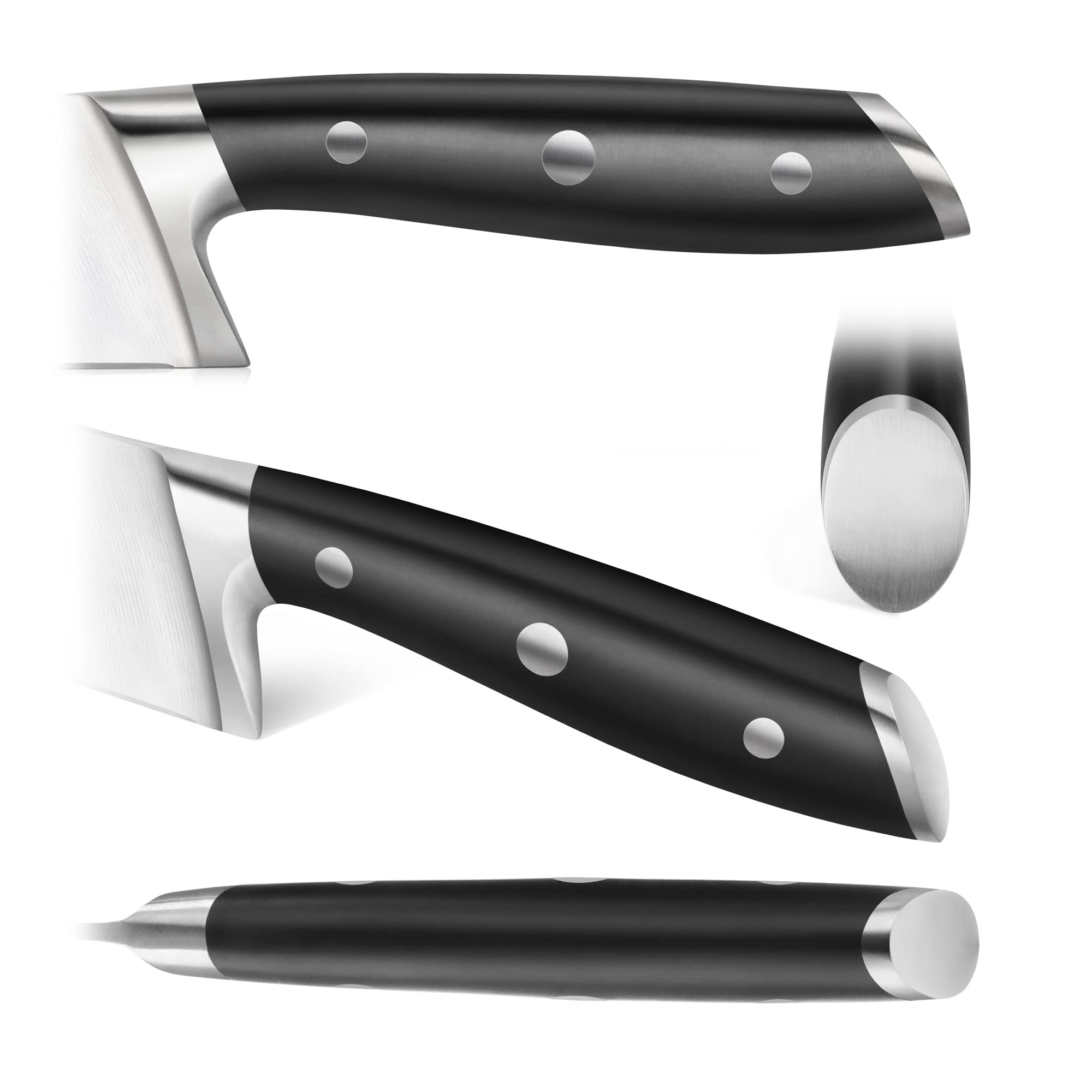Cangshan ALPS Series 502742 German Steel Forged 7-inch Santoku Knife with Sheath, Black
