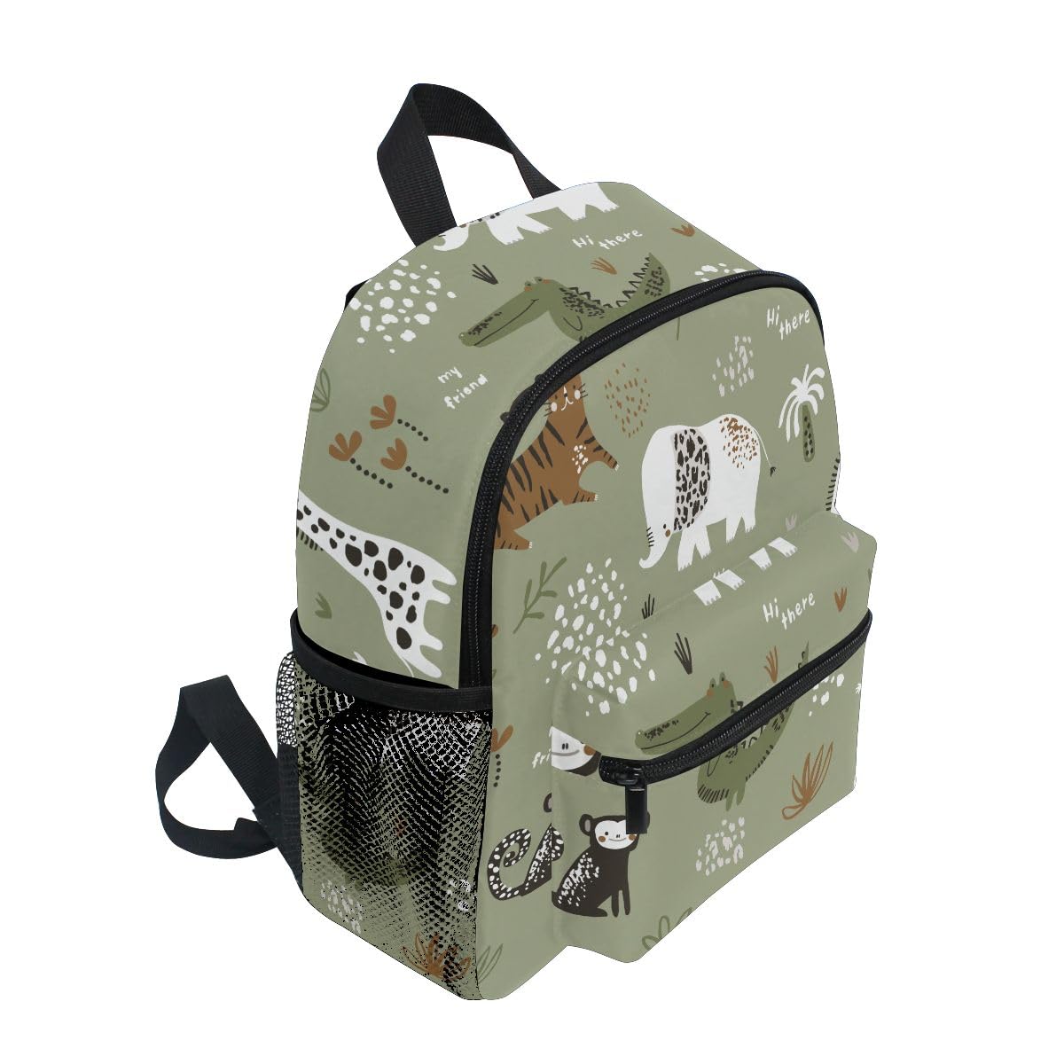 CHIFIGNO Toddler Backpack Jungle Tiger Koala Animals Green Preschool Bag Small Backpack for Girls Boys Kindergarten Elementary Junior Primary