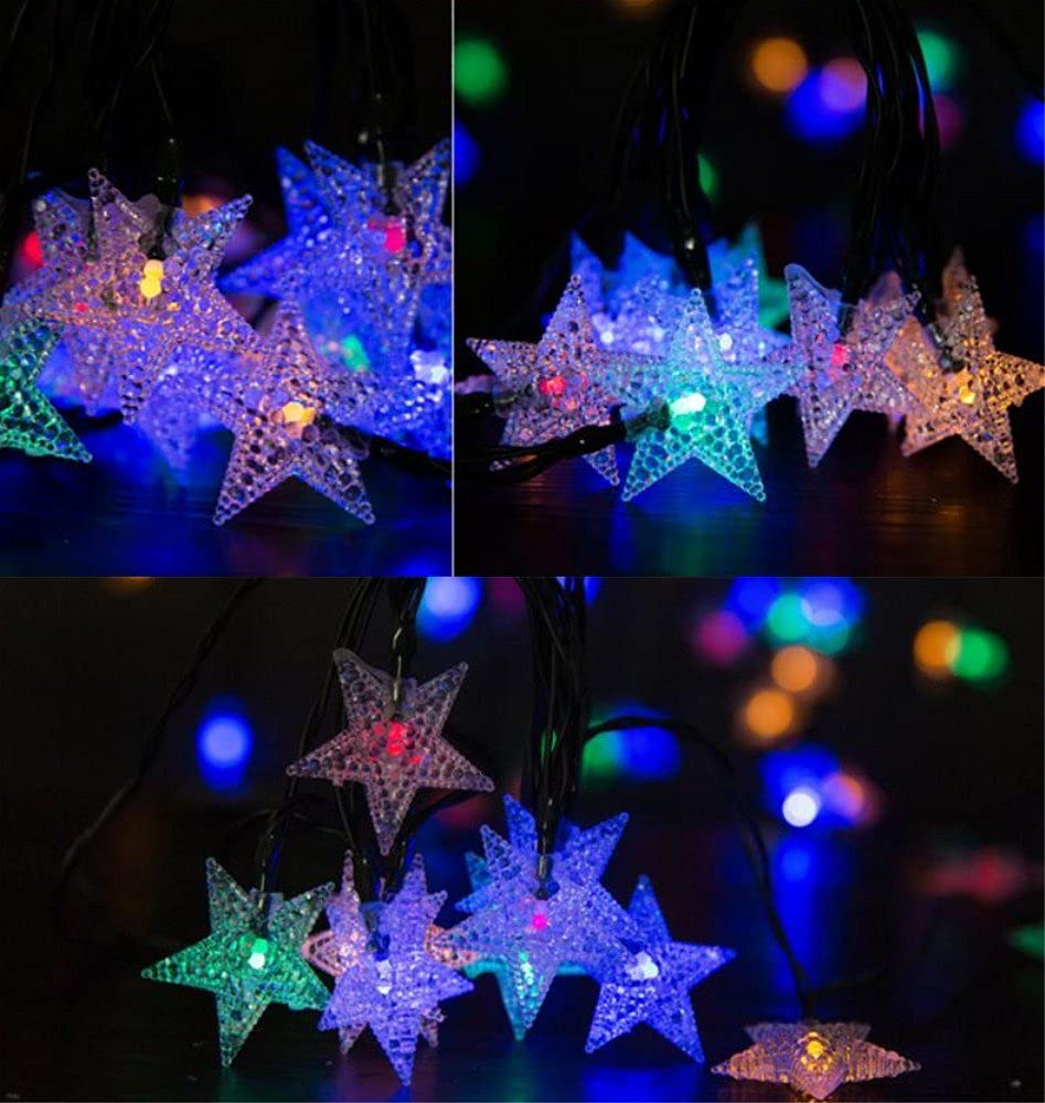 MaoTopCom Solar String Light 21ft 30 LED Fairy Star Garden Lights Outdoor String Lights Decorations for Outdoor, Home, Lawn, Wedding, Patio, Party and Holiday