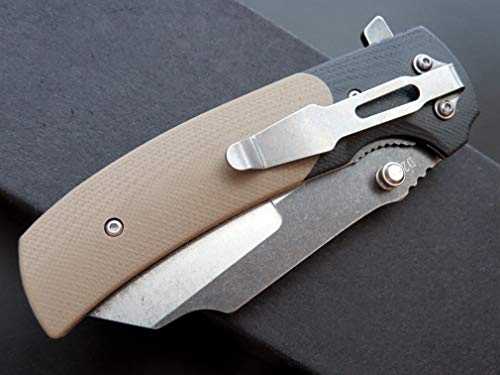 Eafengrow EF69 Pocket EDC Knife with Clip,Flipper Folding Knife for Camping Survival and Outdoor Activities Liner Lock. (EF69-desert)
