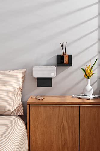 Pine Wood Small Floating Shelves for Wall,4 Inches Display Ledges Adhesive Strips Installation Mini Hanging Shelves for Small Decor, Invisible Brackets for Bedroom Living Room Bathroom, 4-Pack