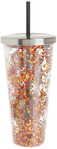 Spoontiques - Harry Potter Tumbler - Solemnly Swear Glitter Cup with Straw - 20 oz - Acrylic - Multicolored