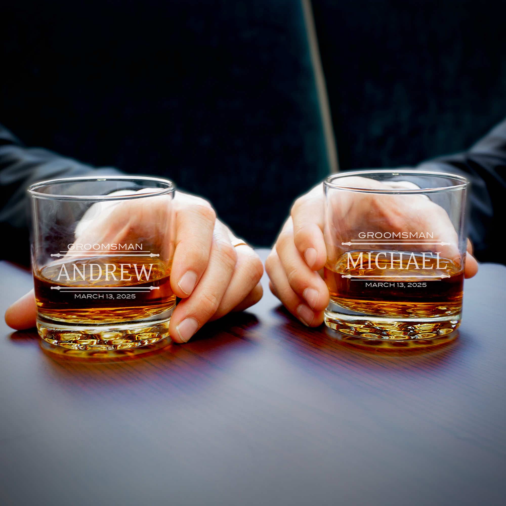 Classic Groomsman Custom Whiskey Glass (Personalized Product)