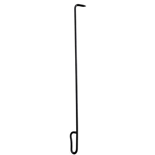 Fierywater 40-Inch Long Fire Poker by One Piece Solid Steel - Heavy Duty Fireplace Poker, Anti-Rust Black Coated Big Fire Stick