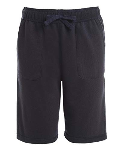 IZOD Boys' School Uniform Sensory-Friendly Knit Short, Soft Fabric with Elastic Waist, Tagless, Flattened Seams & Pockets, Navy, 8