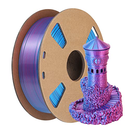 PLA 3D Filament, DB PLA Filament 1.75mm Accuracy +/- 0.03 mm Fit Most FDM Printer,2 Colors in 1 Dual Color Co-Extrusion 3D Filament 1kg Filament (2.2lbs)