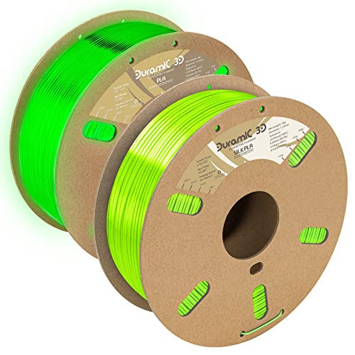PLA Glow in The Dark Green PLA and Silk PLA Neon Green Bundle, 3D Printing Filament 1.75mm, Dimensional Accuracy +/- 0.05 mm