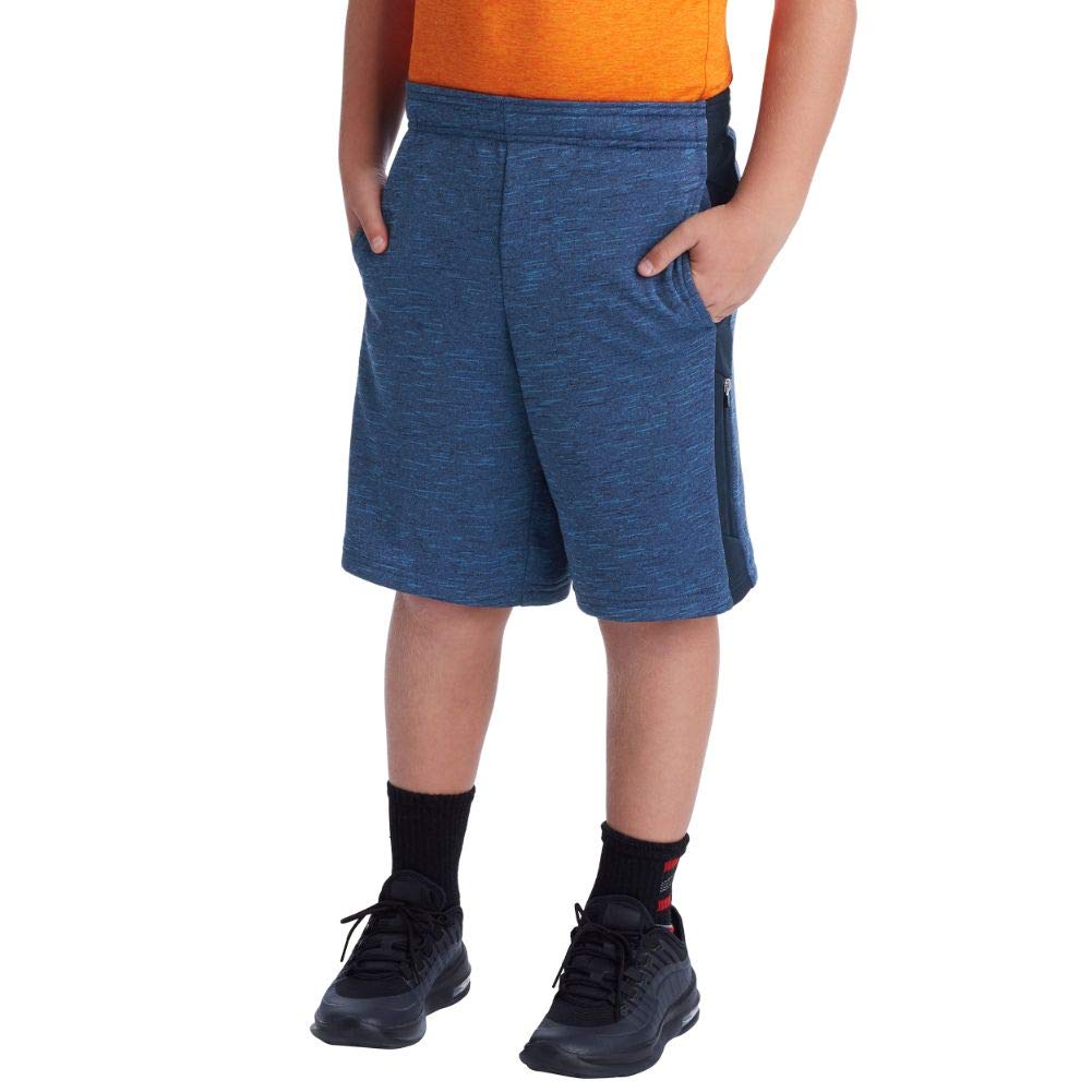 C9 Champion Boys' Tech Terry Woven Pieced Shorts, Heather/Xavier Navy, L