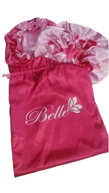 KiraBelle Matching Mommy and Me Satin Bonnet Set w/Travel Bag (Fuchsia) Christmas, Mother's Day, Easter, Birthday