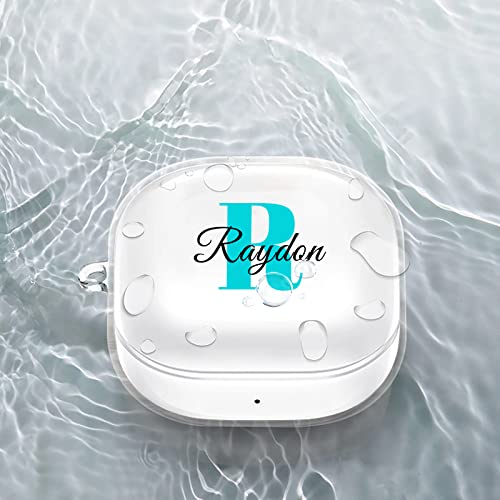 Custom Name Case Compatible with Samsung Galaxy Buds 2 Pro 2022 Release Buds Pro Buds Live Case Cover,Personalized Protective Earbuds Charging ​Crystal TPU Clear Cover with Keychain