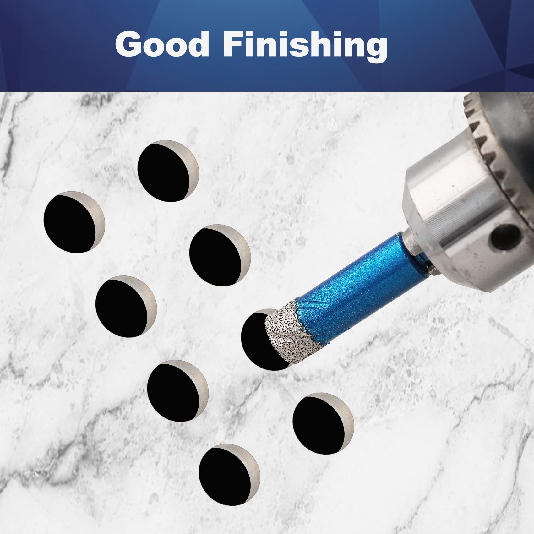 Diamond Drill Bit - BRSCHNITT 1/4 inch Masonry Drill Bits Set for Porcelain Tile Ceramic Stone Granite Marble,Hex Shank Diamond Hole Saw Drill Bit(5pcs/Pack).