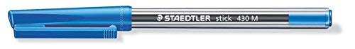 Staedtler Medium Stick 430 Ballpoint Pen, Blue, Pack of 6