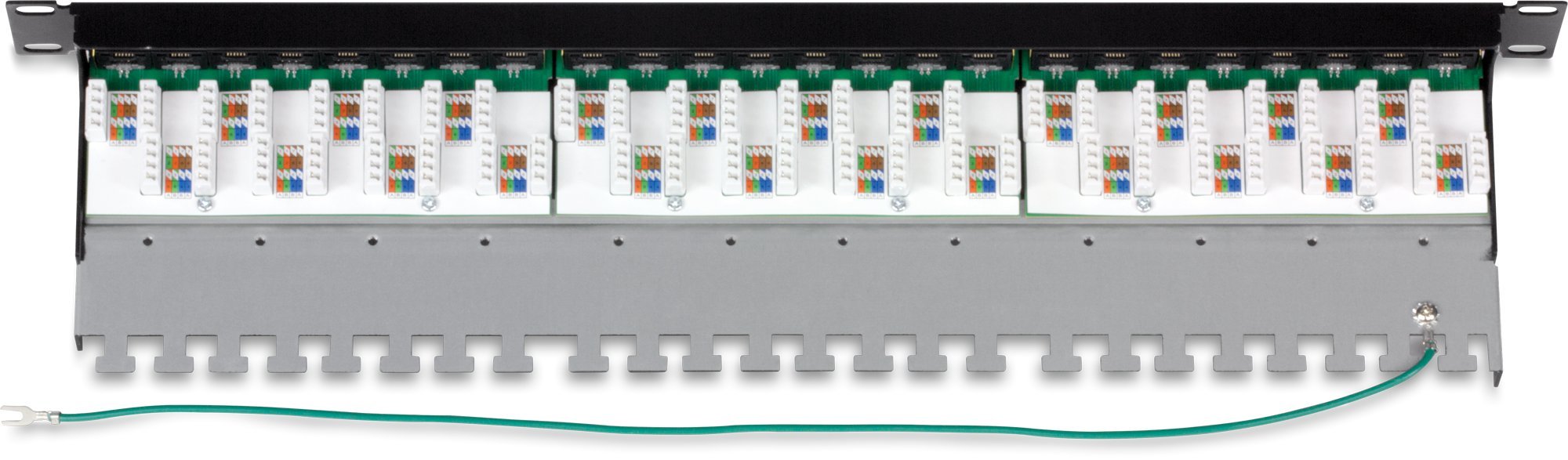 TRENDnet 24-Port Cat6A Shielded Patch Panel, 1U 19" Metal Housing, 10G Ready, Cat5e,Cat6,Cat6A Compatible, Cable Management, Color-Coded Labeling for T568A and T568B Wiring, Black, TC-P24C6AS
