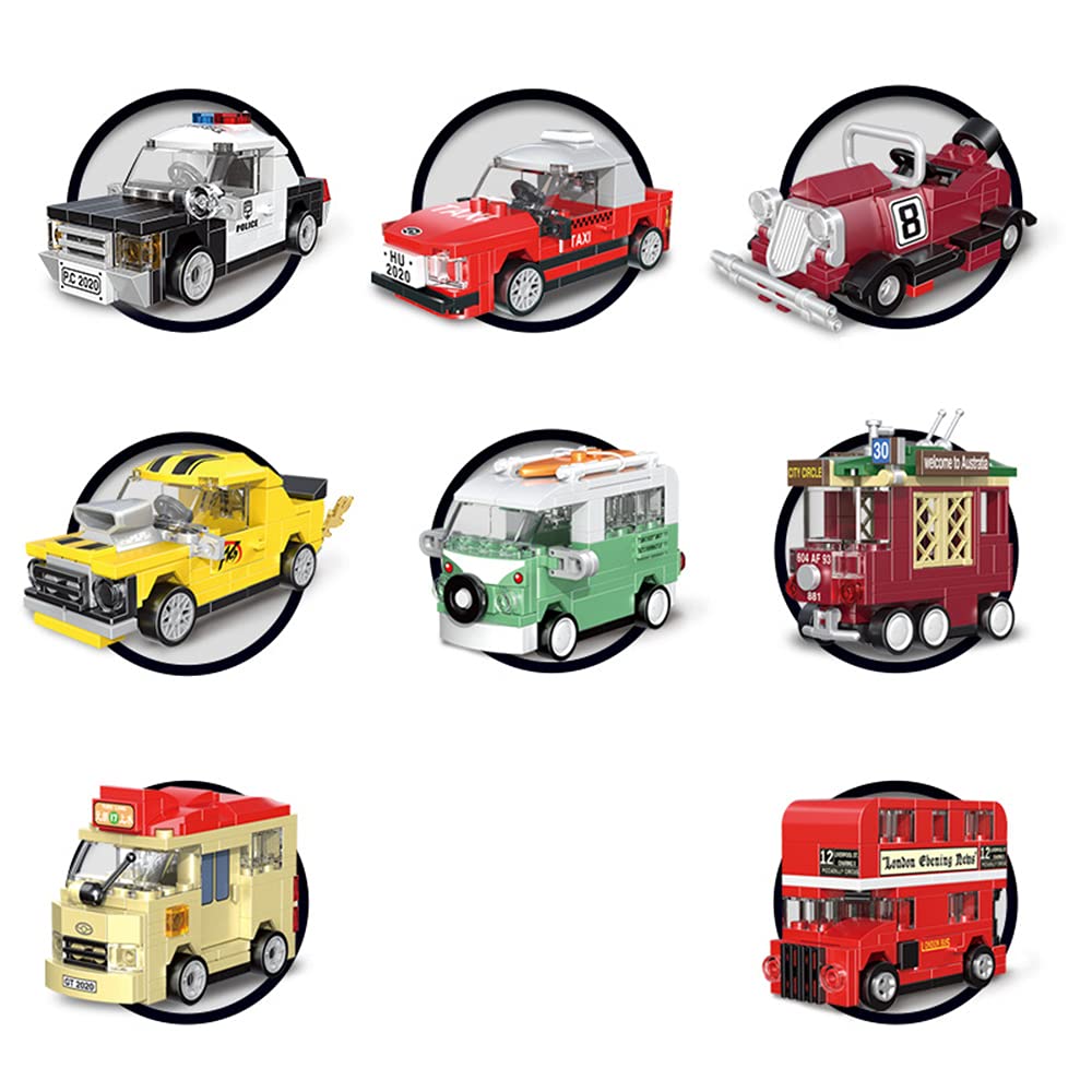 Uvini Building Block Pull Back Car for Kids, Vehicles Bricks, Car Models Building Sets, Best Gift Building Blocks Car Sets for Kids 6+ on Build and Play Game Party Favors, 803 Pieces