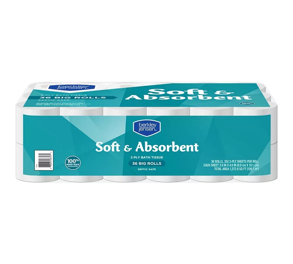 berkley jensen Big Roll 2-Ply Bath Tissue, 36 pk./352 Sheets, White, 25 inches L x 13 inches W x 7.85 inches H